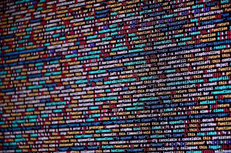 Software Developer Programming Code On Computer Abstract Computer Script Source Code Stock