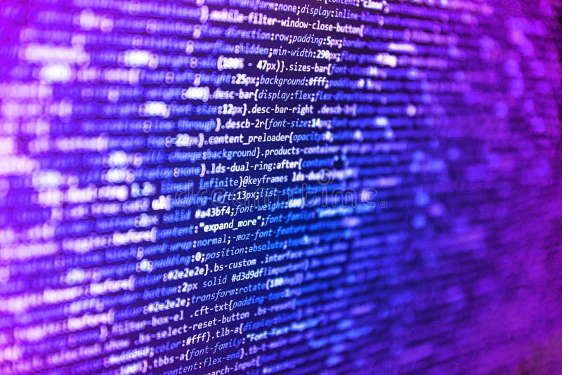 Software Developer Programming Code On Computer Big Data And Internet