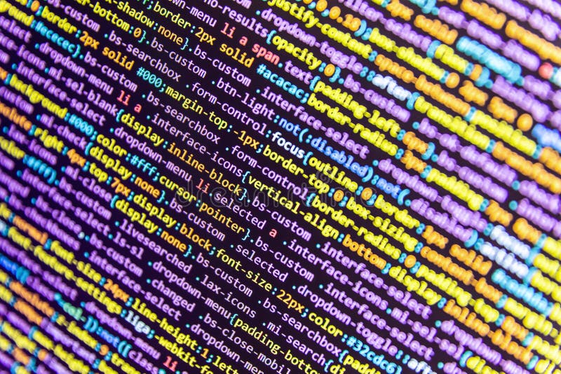 Software Developer Programming Code On Computer Html Code On Lcd Screen Web Developer Html