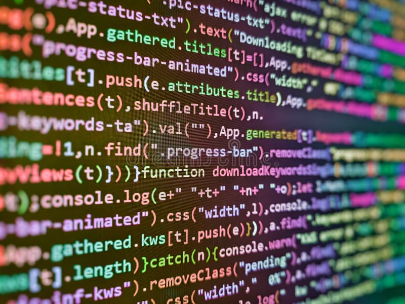Software Developer Programming Code On Computer Monitor Coding In Object Oriented Programming