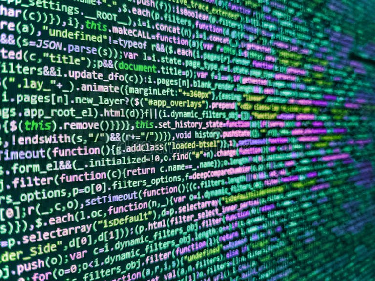 Software Developer Programming Code on Computer Monitor. Concept Screen of Experienced Web ...