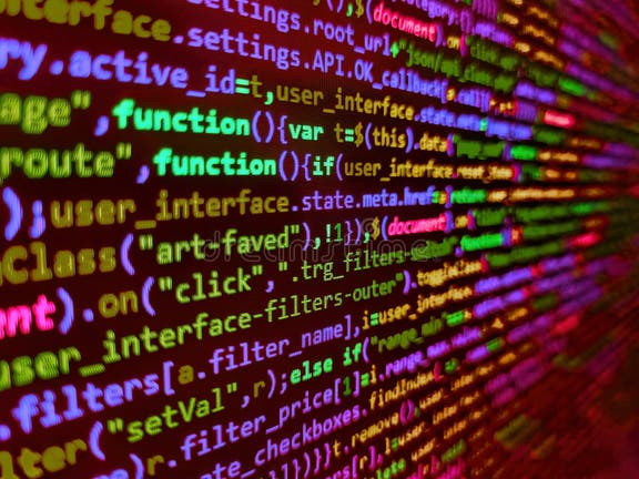 Software Developer Programming Code on Computer Monitor. HTML and CSS Code Developing Screenshot ...