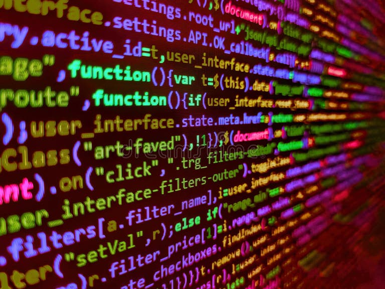 Software Developer Programming Code On Computer Monitor Html And Css Code Developing Screenshot