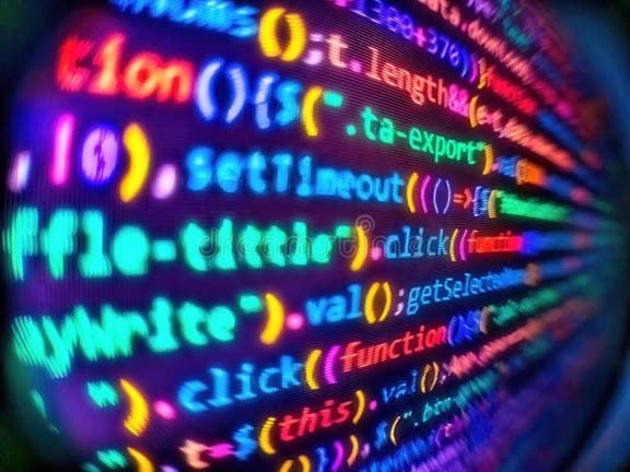 Software Developer Programming Code On Computer Monitor Programing 0110