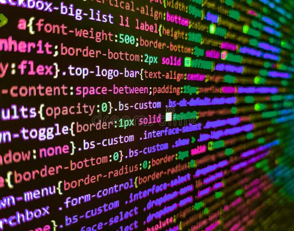 Software Developer Programming Code On Computer Monitor Seo