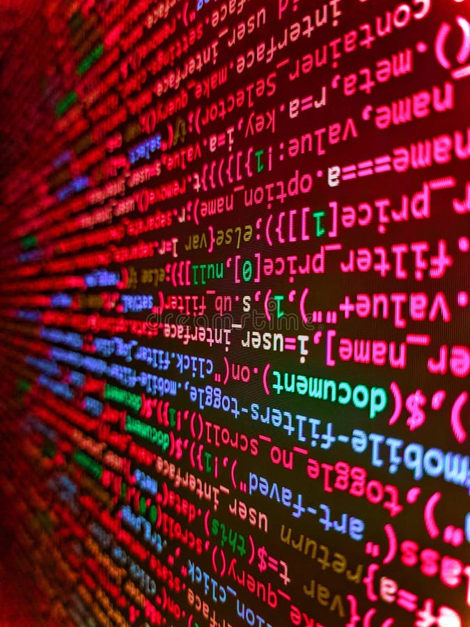 Software Developer Programming Code On Computer Monitor Software Developer Programming Code On
