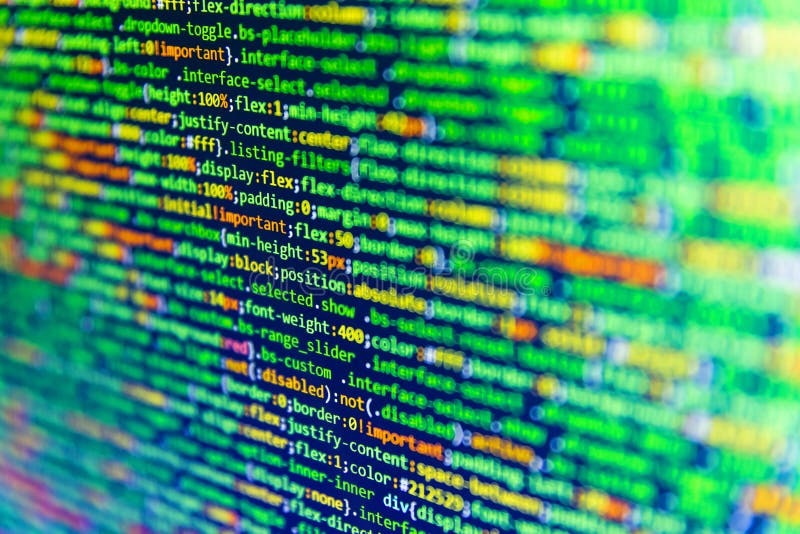 Software Developer Programming Code On Computer Rnn Neural Network Source Code Stock Image
