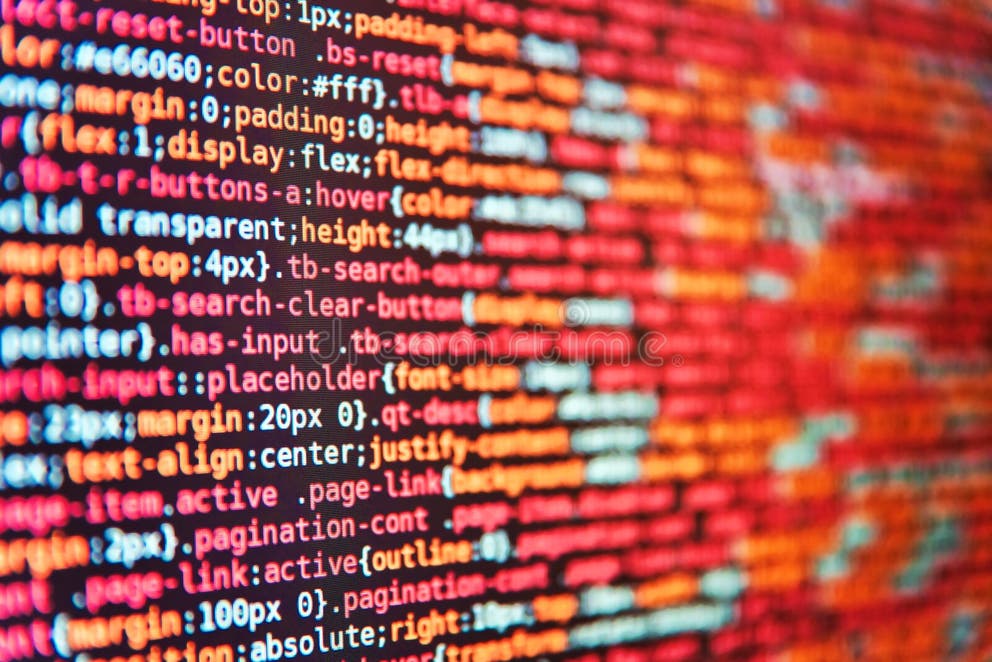 Software Developer Programming Code on Computer. SEO Optimization. Program Development Concept ...