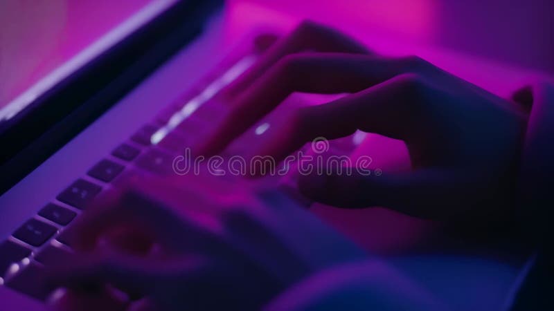 Software Developer Programming Code on Laptop Keyboard at Night Stock Video - Video of digital ...