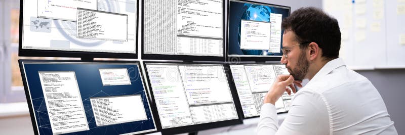 Software Developer Programming Stock Photo - Image of typing, secure ...