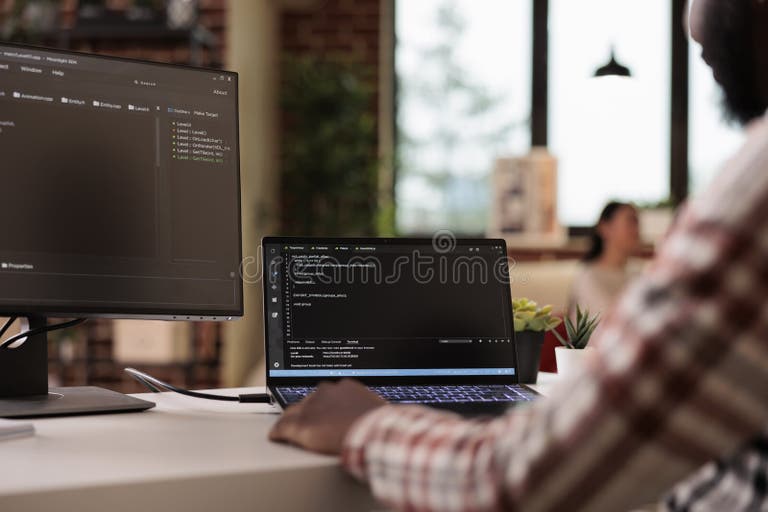 Software Developer Programming Firewall Security Stock Image - Image of coder, programming ...