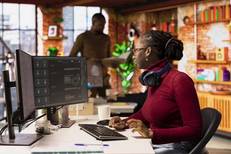 Software Developer Solving Tasks with AI LLM Chatbot Answering Prompts Stock Photo - Image of ...