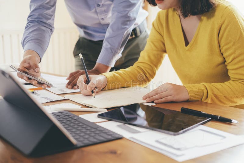 Software Developer Team Working On New Computer Software Project Stock