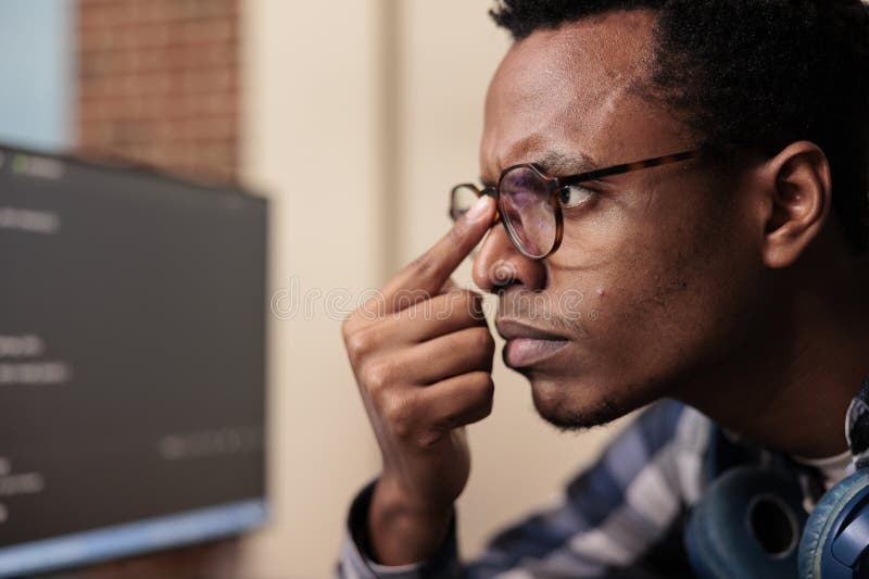 Software Developer Typing Machine Learning Server Code Stock Image Image Of Data Developer