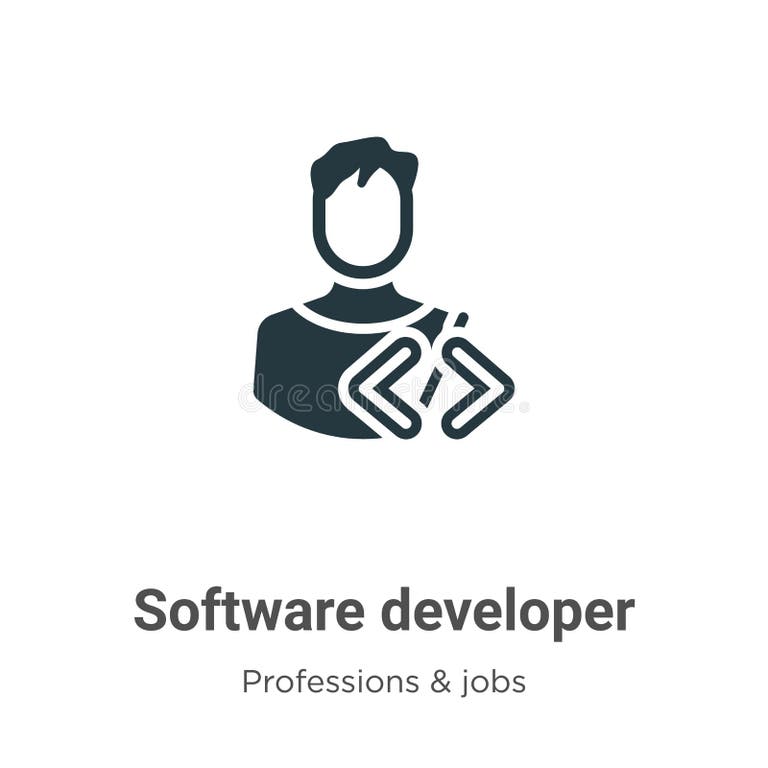 Software Developer Vector Icon on White Background. Flat Vector ...