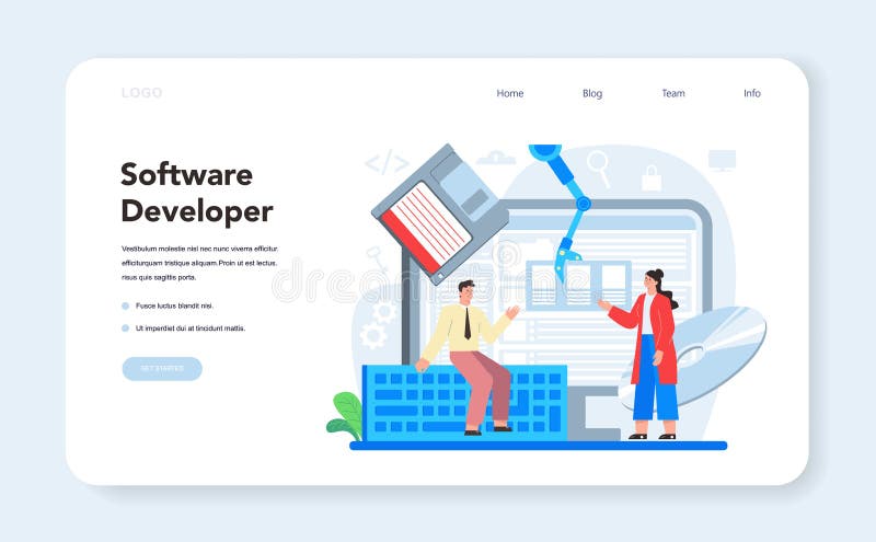 Software Developer Typographic Header. Idea of Programming Stock Vector - Illustration of ...