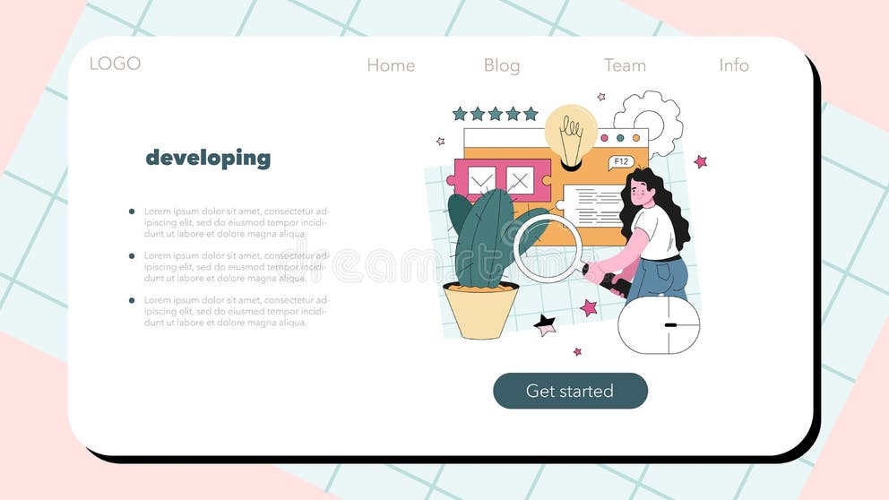 Software Developer Web Banner or Landing Page. Idea of Programming ...