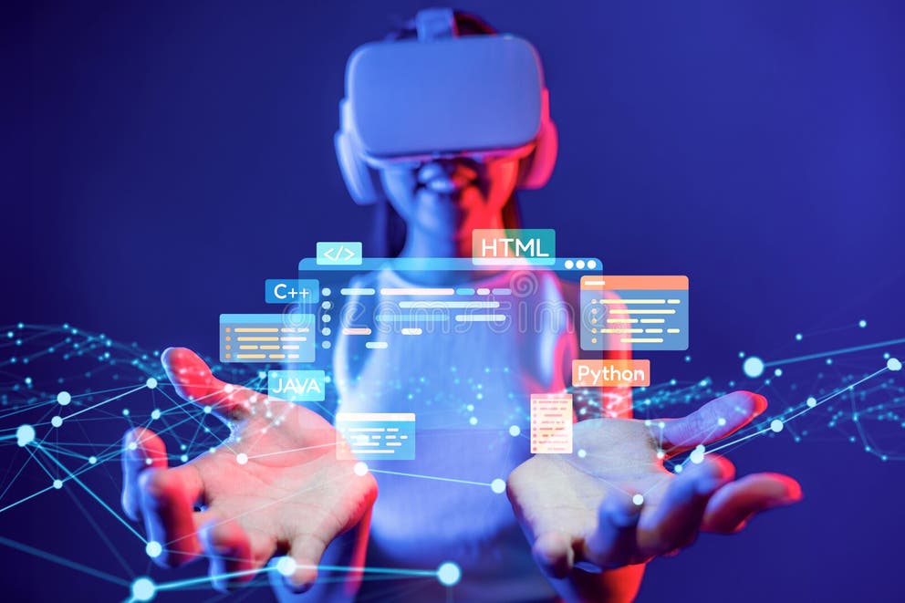 Software Developer Work with Coding Overlays of Programming Languages ...