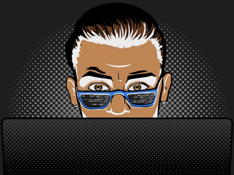 Software Developer at Work Comic Book Style Vector Stock Vector ...