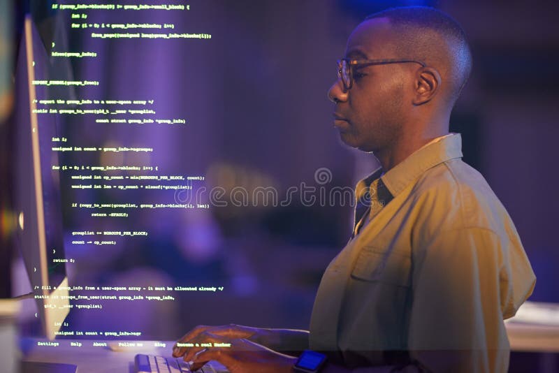 Software Developer at Work stock photo. Image of late - 206007158