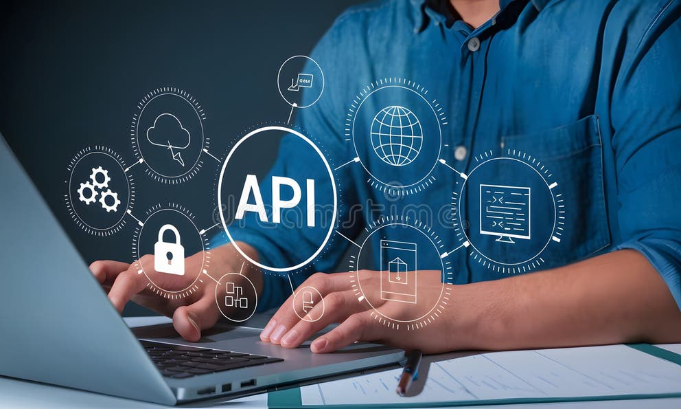 Software Developer Working on API Integration Modern Technology Digital ...