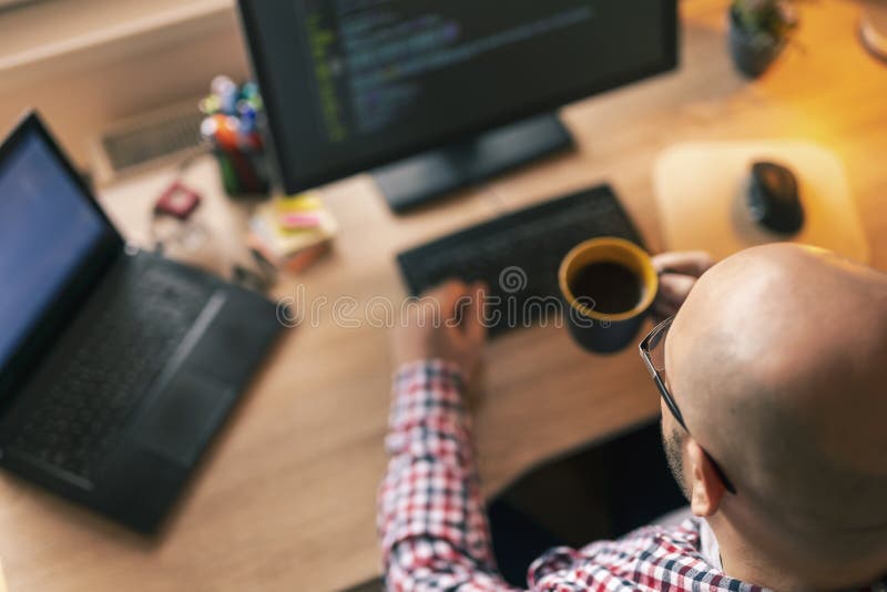 Software Developer Stressed Out Stock Photo - Image of keyboard, head ...
