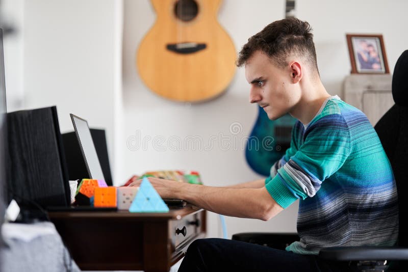 Software Developer Working Remote Stock Photo - Image of learn ...
