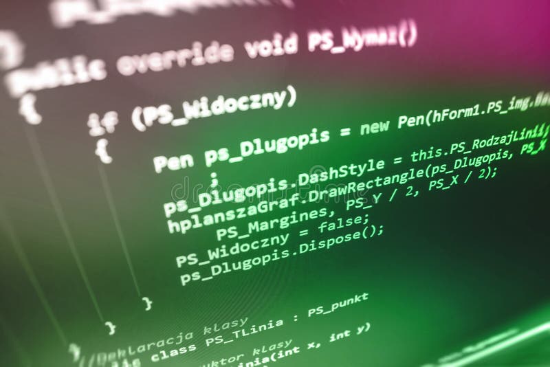 Programming Coding Source Code Screen. Stock Photo - Image of black, character: 55911576