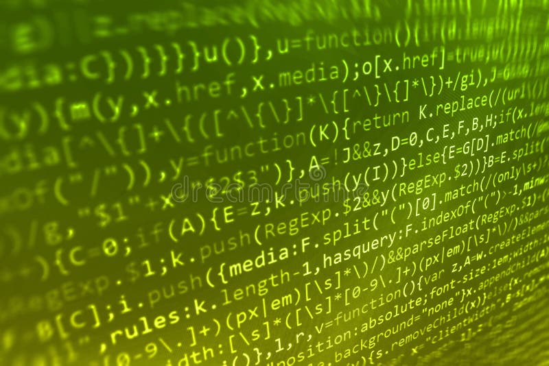 Software Developer Workspace Screen Stock Photo - Image of data, blue ...