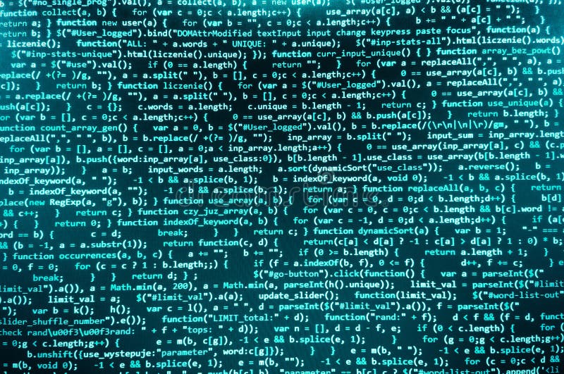 Software Developer Workspace Screen Stock Image - Image of black, blue ...