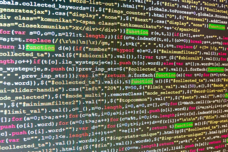 Software Developer Workspace Screen Stock Photo - Image of digit ...