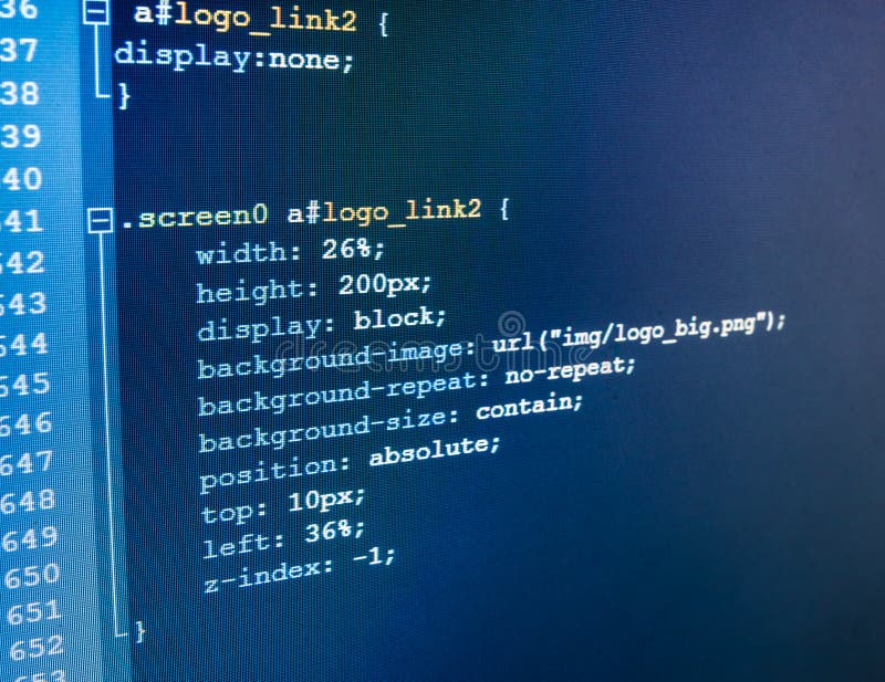 Software Developer Workspace Screen Stock Image - Image of backdrop ...