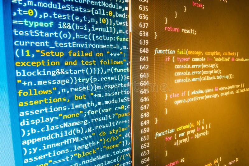 Software Developer Workspace Screen Stock Photo - Image of business ...