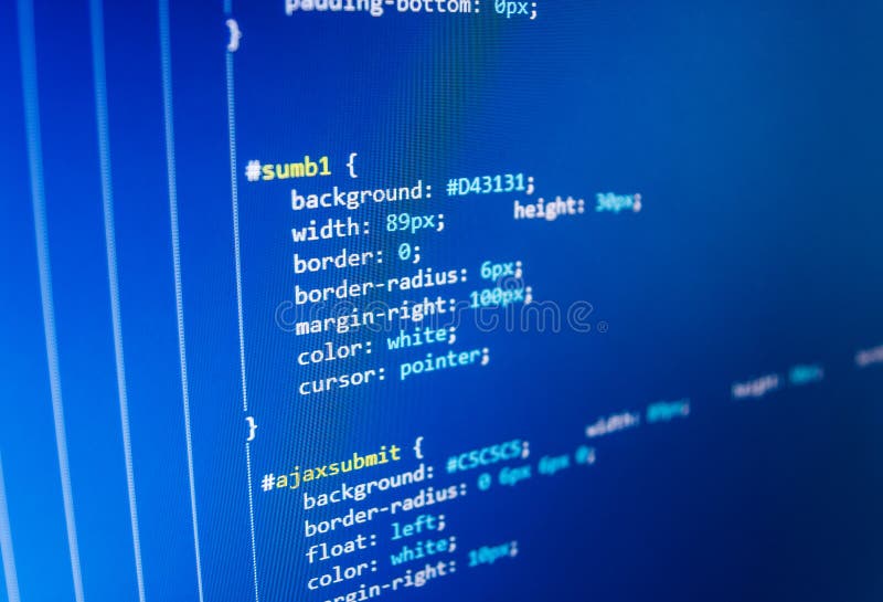 Software Developer Workspace Screen Stock Image - Image of device, blue ...