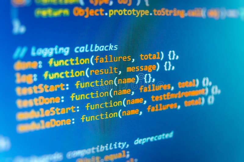 Software Developer Workspace Screen Stock Photo - Image of design ...