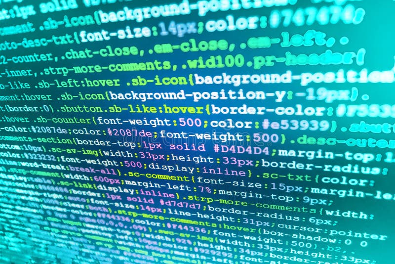 Software Developer Workspace Screen Stock Image - Image of design ...