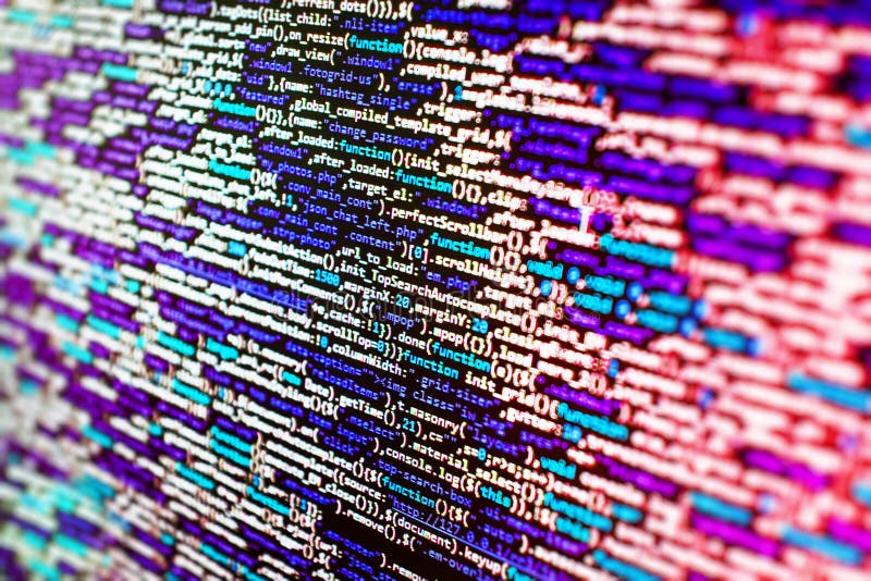 Software Developer Workspace Screen Stock Photo - Image of cyberspace ...