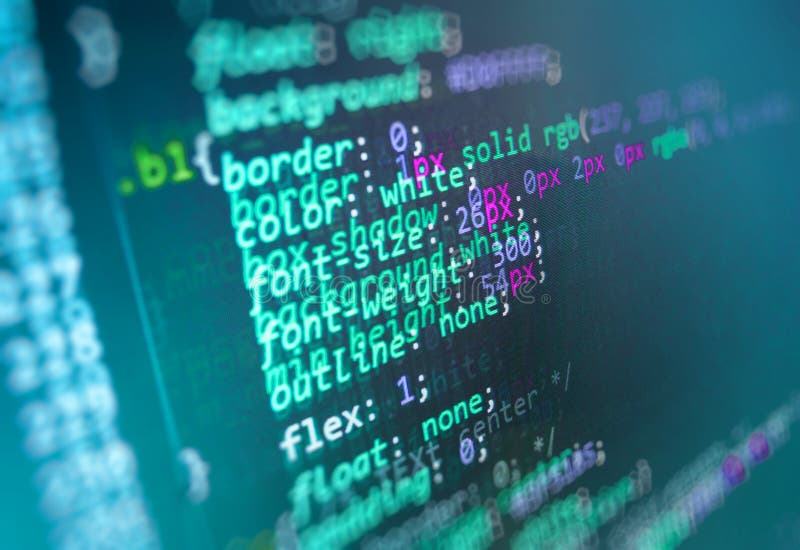 Software Developer Workspace Screen Stock Image - Image of ...