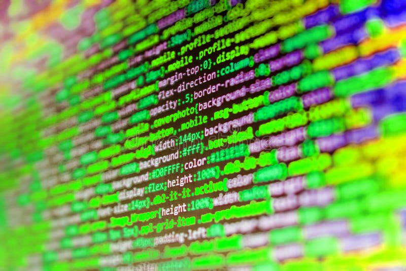 Software Developer Workspace Screen Stock Image - Image of desk, green ...