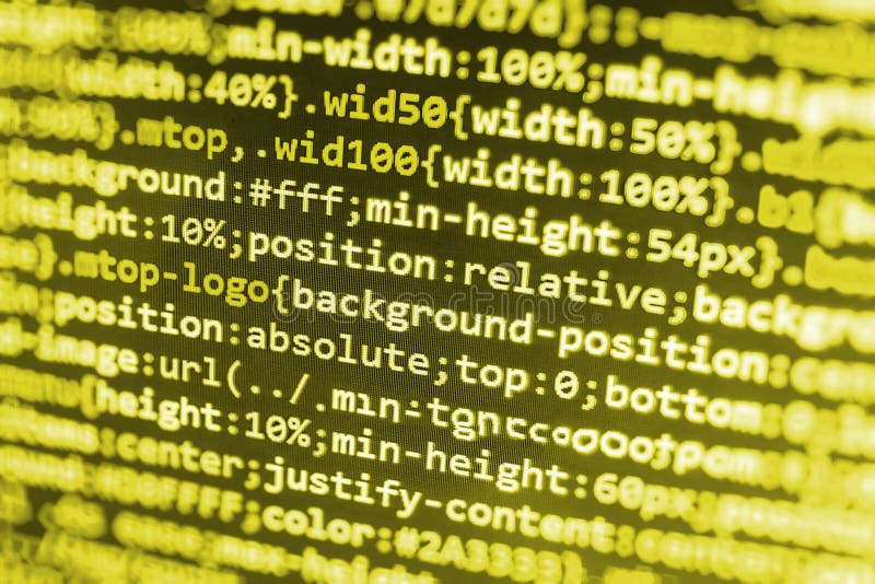 Software Developer Workspace Screen Stock Image - Image of editor ...