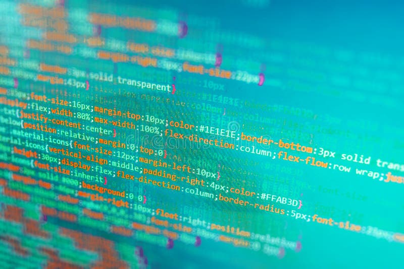 Software Developer Workspace Screen Stock Image - Image of binary ...