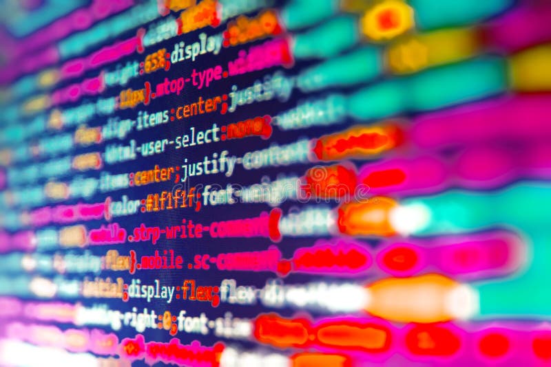 Software Developer Workspace Screen Stock Image - Image of future ...