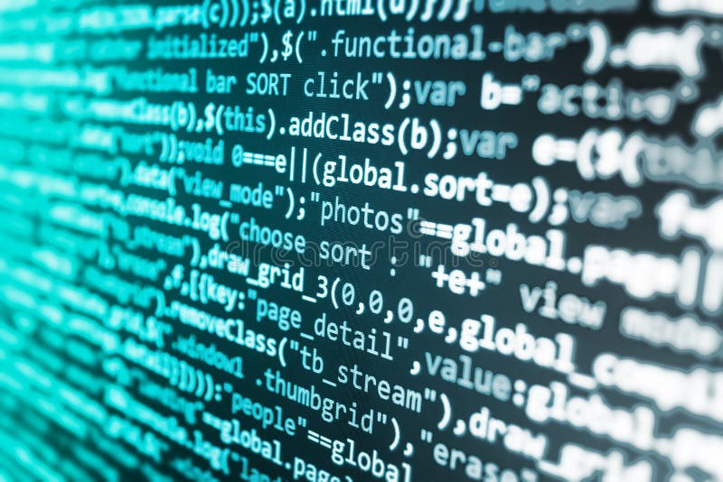 Software Developer Workspace Screen Stock Image Image Of Binary