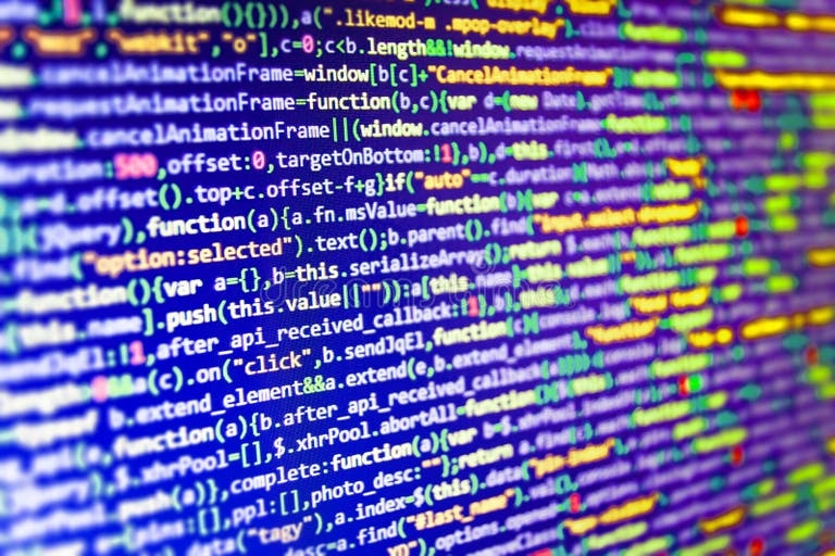 Software Developer Workspace Screen Stock Photo - Image of desktop ...