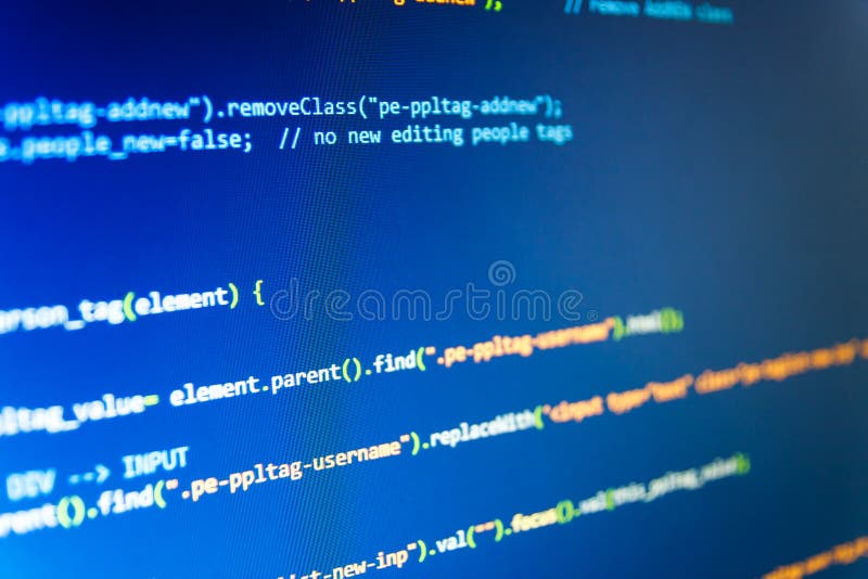Software Developer Workspace Screen Stock Photo - Image of coding ...