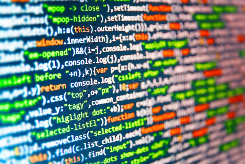 Software Developer Workspace Screen Stock Image - Image of coding ...