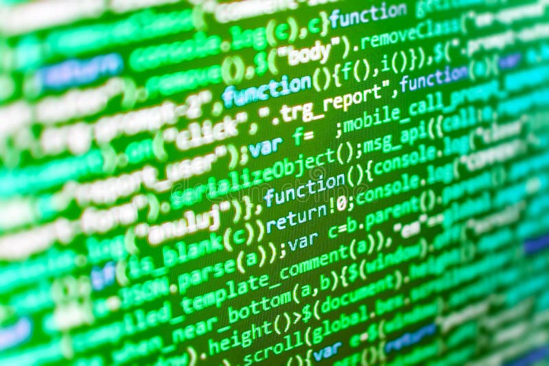 Software Developer Workspace Screen Stock Image - Image of black ...