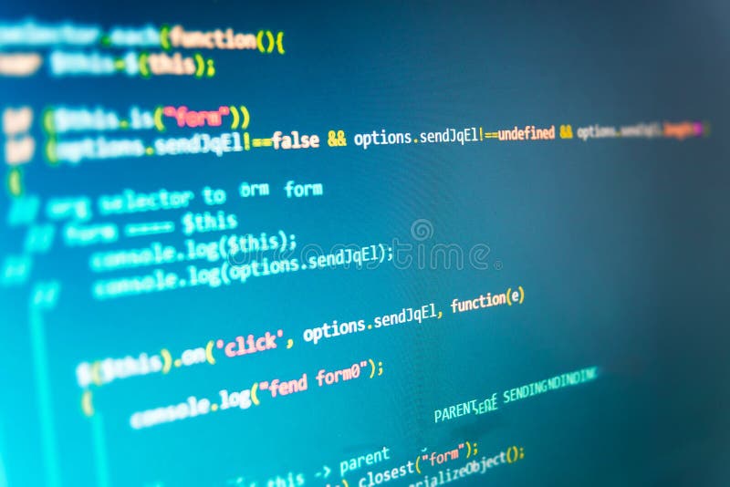 Software Developer Workspace Screen Stock Image - Image of cyberspace ...