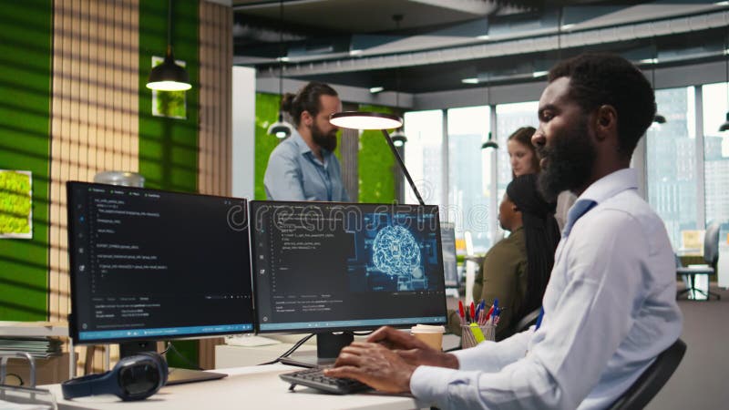 Software Developer Writing Code on PC, Developing Deep Learning APIs Stock Video - Video of ...