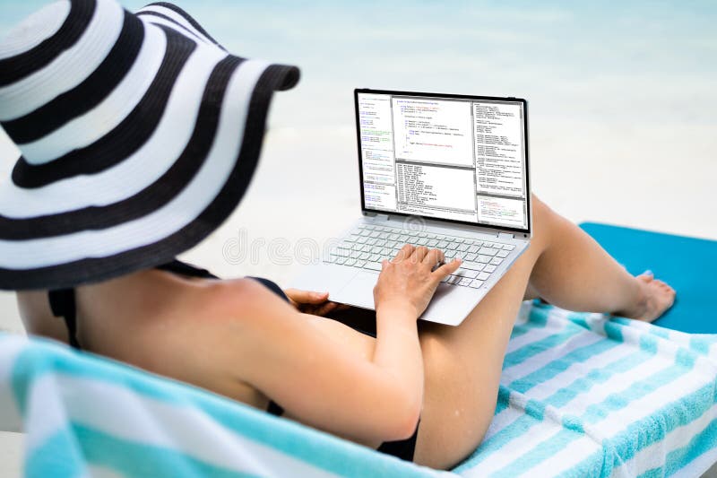 Software Developer Writing Computer Code Stock Image Image Of Program Outdoor 262368043